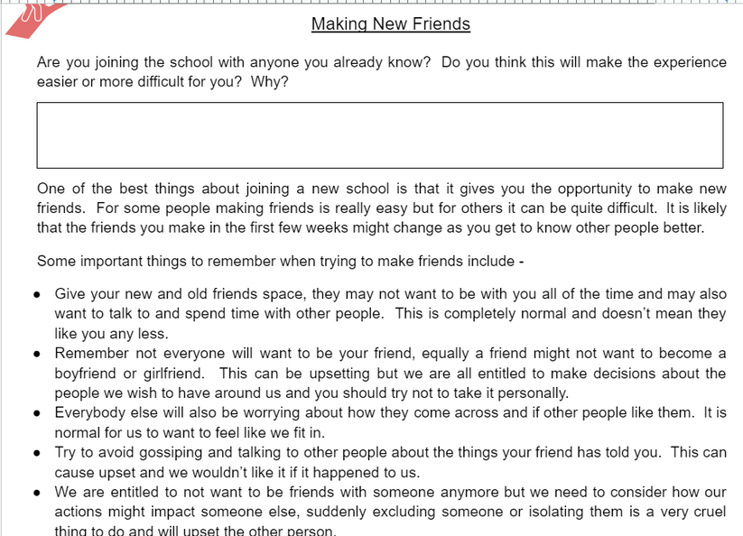 Transition to Secondary School Booklet – Youcantknoweverything Education